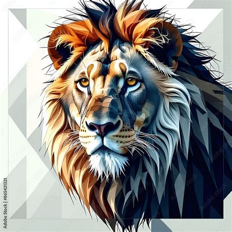 기하학적 사자 사각형 추상 이미지 Ilustração Do Stock Adobe Stock