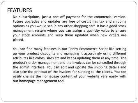 PPT Penny Ecommerce Script PHP Scripts Mall PowerPoint Presentation