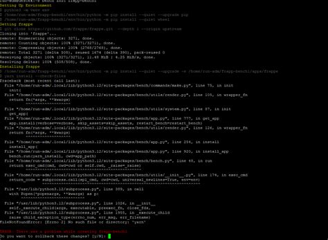 Setup Problem When Bench Init Frappe Bench And Get Error There Was A Problem While Creating