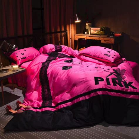 Victorias Secret Pink Embroidery Egyptian Cotton Bedding Set Model 2