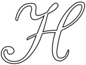 Free Printable Alphabet Letters Calligraphy Uppercase H