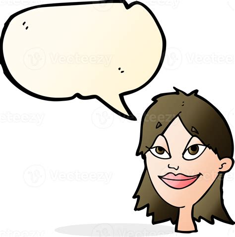 Cartoon Happy Woman With Speech Bubble 40696566 Png