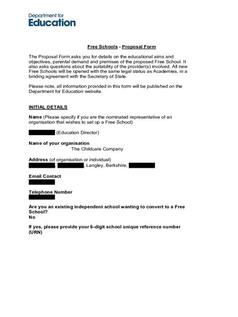 Fillable Online Free 9 Sample School Proposal Forms In Pdfms Word9