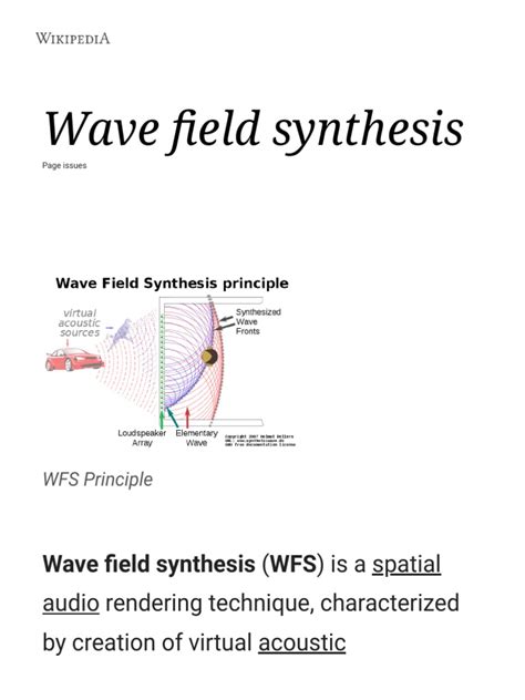 Wave Field Synthesis Wikipedia Pdf Audio Engineering Waves