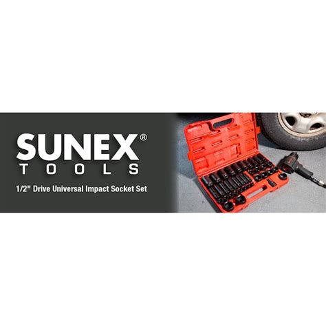 Sunex Tools 39 Piece Standard Sae 1 2 In Drive Set 6 Point Impact Socket Set 2668 At