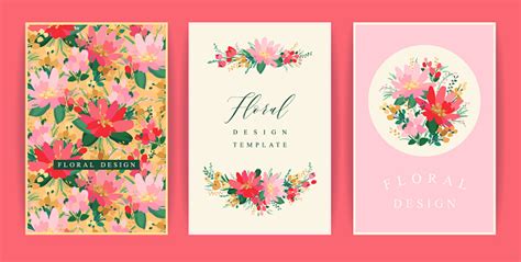 벡터 꽃 디자인 세트 카드 포스터 전단지 커버 가정 장식 및 기타를위한 템플릿 결혼식에 대한 스톡 벡터 아트 및 기타 이미지 결혼식 공휴일 구도 Istock