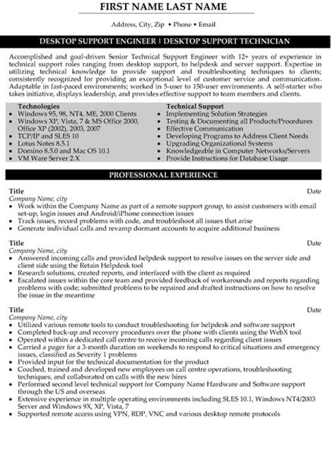 Technical Support Engineer Resume Sample And Template