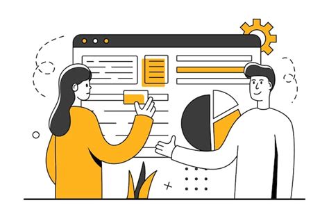 Premium Vector Data Analytic Scene Trendy Business Character Financial Management Illustration