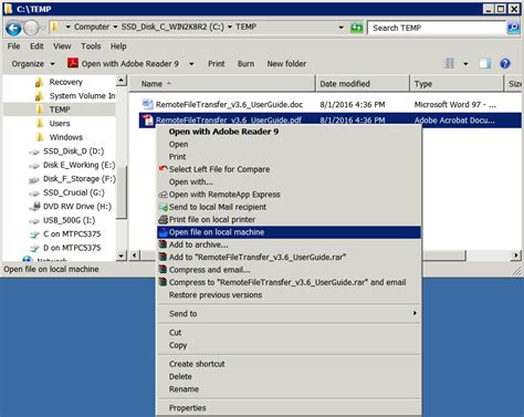 Remote File Transfer Open File Or Print Attach On Client Side From Remoteapp Citrix Xenapp