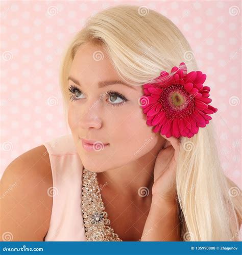 Portrait Of A Cute Blonde Stock Photo Image Of People