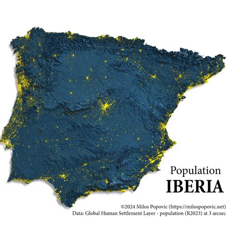 Dataviz 3dmapping Espana Portugal Population Maps Urbanplanning Visualization