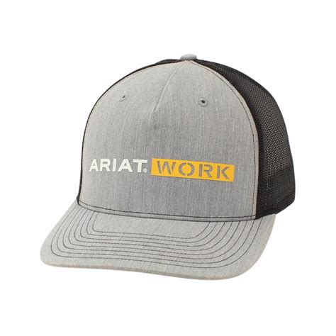 Ariat Mandf Grey Mesh Work Patch Cap Stylish And Durable