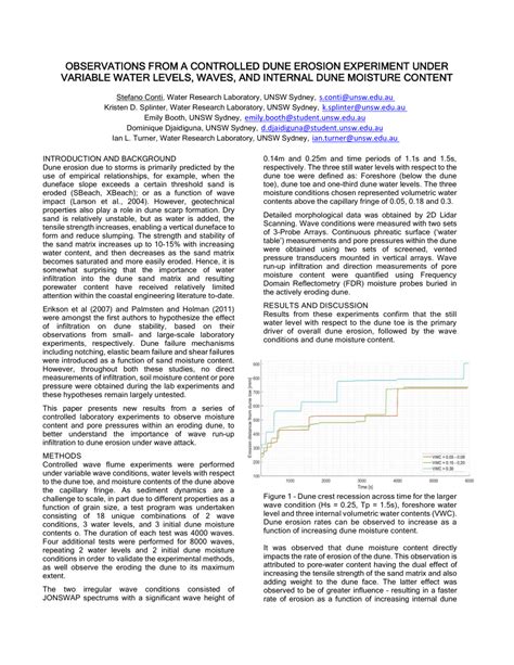 Pdf Observations From A Controlled Dune Erosion Experiment Under