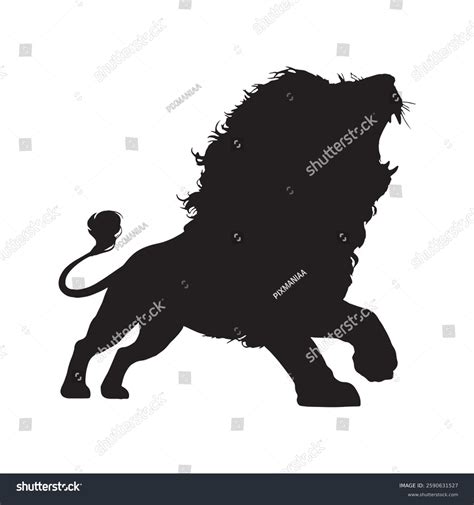 Minimalist Roaring Lion Silhouette Clean Crisp Stock Vector Royalty Free 2590631527 Shutterstock