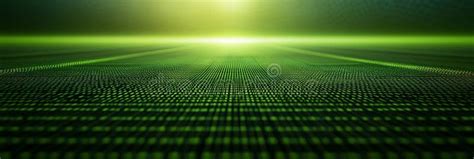 Green Technology Background Digital Binary Code Banner Big Data Cyberspace Data Stream Stock