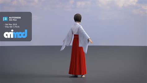 Japanese Miko 3d Model By Animod