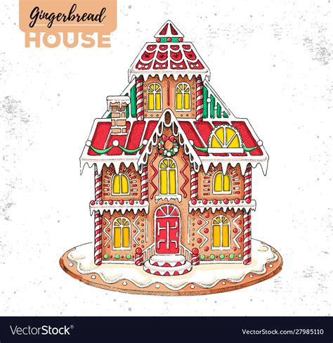 How To Draw A Gingerbread House Step By Step