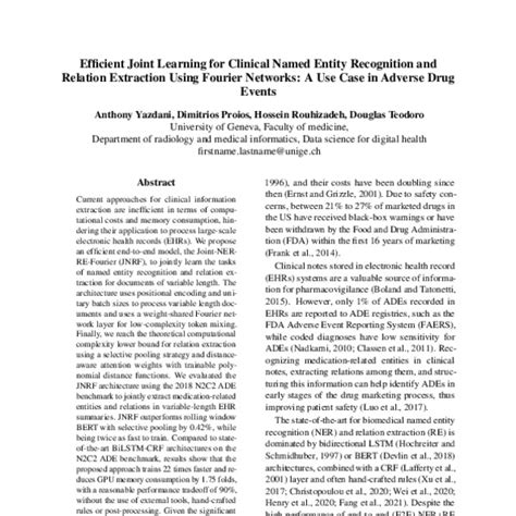 Efficient Joint Learning For Clinical Named Entity Recognition And Relation Extraction Using