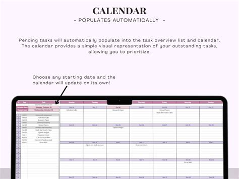To Do List Task Tracker With Calendar For Google Sheets Digital Planner Template Task Manager
