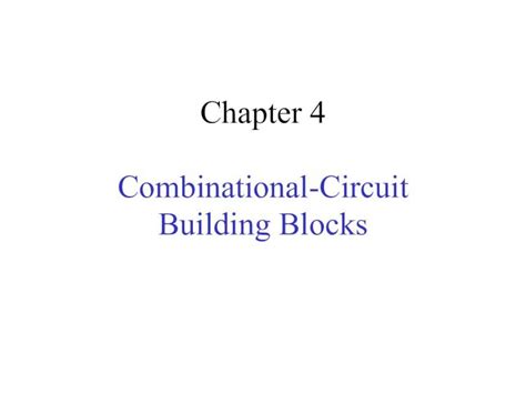 Pdf Chapter 4 Combinational Circuit Building Blocks · 2015 2 19