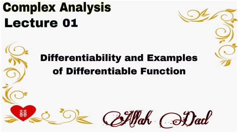 Differentiable Function Differentiability Example Of Differentiable Function Complex