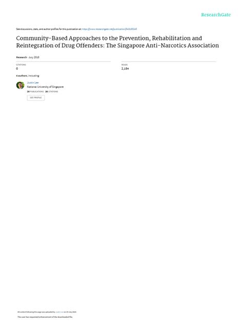 Singapore Community Based Approaches To The Prevention