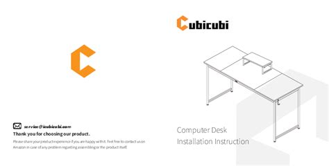 Cubicubi Computer Desk Assembly Instructions With Parts List