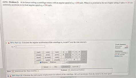 Solved 13 Problem 5 At Its Lowest Setting A Centrifuge