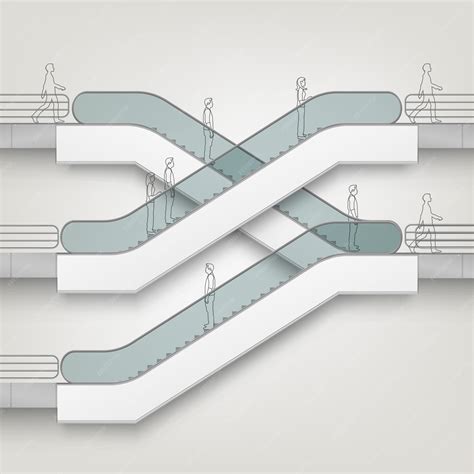 Premium Vector Modern Escalator With Place For Advertising Side View Isolated On White Background