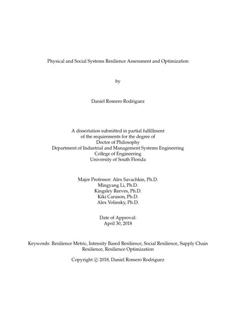 Physical And Social Systems Resilience Assessment And Optimization Pdf Nonlinear System