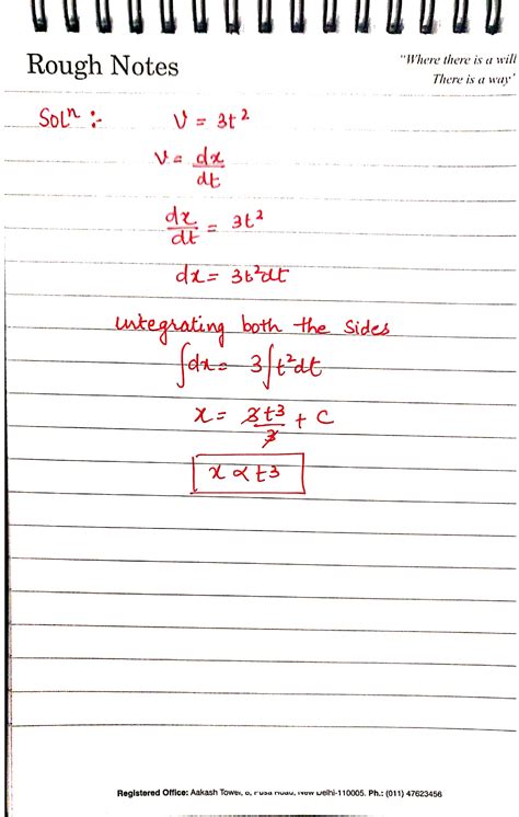 if velocity v as a function of time t is given as v 3t2 then position