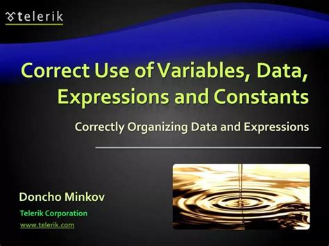 Ppt Correct Use Of Variables Data Expressions And Constants