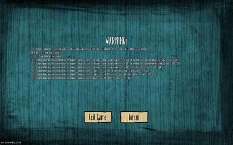sw consistent crash during volcano shower don t starve together