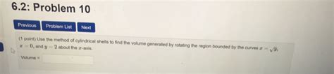 solved 6 2 problem 10 previous problem list next 1 point