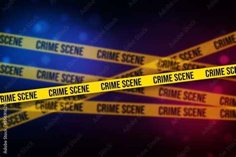 Crime Scene Modern Background With Glowing Blue And Red Lights