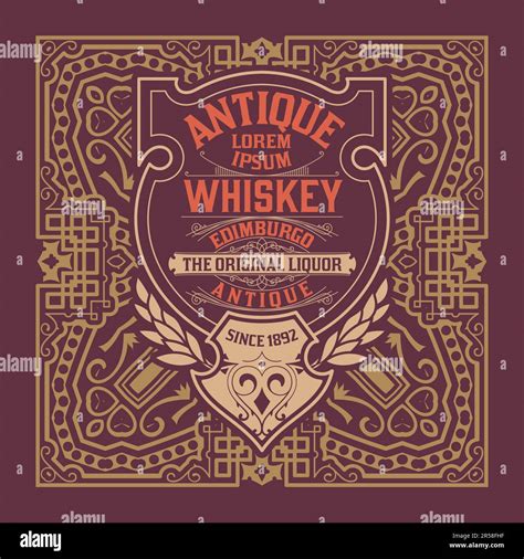 Whiskey Label With Old Frames Stock Vector Image And Art Alamy