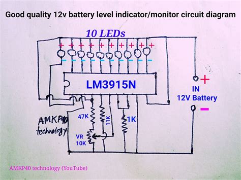 How To Make 12v Battery Level Monitor Indicator Circuit At Home