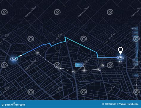 Futuristic Route Dashboard Gps Map Tracking Cutting Edge Technology For Navigation And Tracking