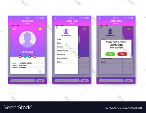 Ui Set Of Mobile App Gui Design For Responsive Vector Image
