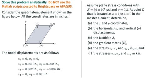 Solved Solve This Problem Analytically Do Not Use The Matlab