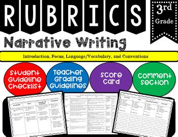 3rd Grade Writing Rubric BUNDLE With Checklist Teacher Grading Guideline