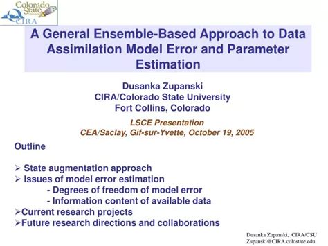 Ppt A General Ensemble Based Approach To Data Assimilation Model