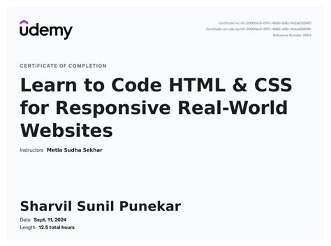 Sharvil Punekar On Linkedin Webdevelopment Html5 Css3 Udemy Continuouslearning