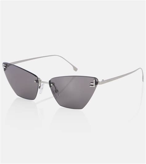 Cat Eye Sunglasses In Grey Fendi Mytheresa