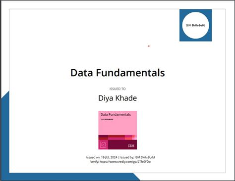 Diya Khade On Linkedin Ibmskillsbuild Csrbox Datafundamentals Dataanalytics