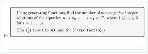 Solved Using Generating Functions Find The Number Of