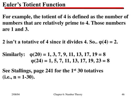 Ppt Chapter 6 Number Theory Topics Prime Numbers Relative Prime Numbers Modular
