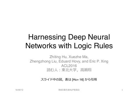 Harnessing Deep Neural Networks With Logic Rules
