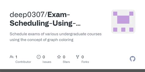 Github Deep0307exam Scheduling Using Graph Coloring Schedule Exams Of Various Undergraduate