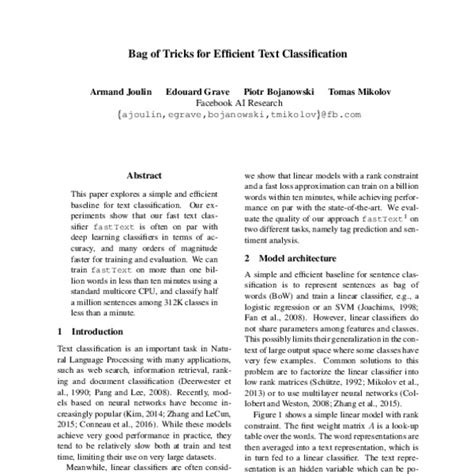 Bag Of Tricks For Efficient Text Classification Acl Anthology